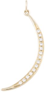 helen ficalora large crescent moon charm pave diamonds yellow gold