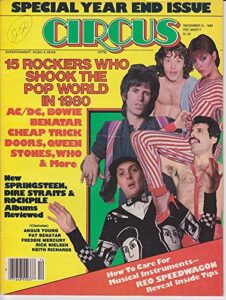 circus magazine queen cheaptrick bruce springsteen kansas van halen gary numan ac/dc december 31, 1980 c