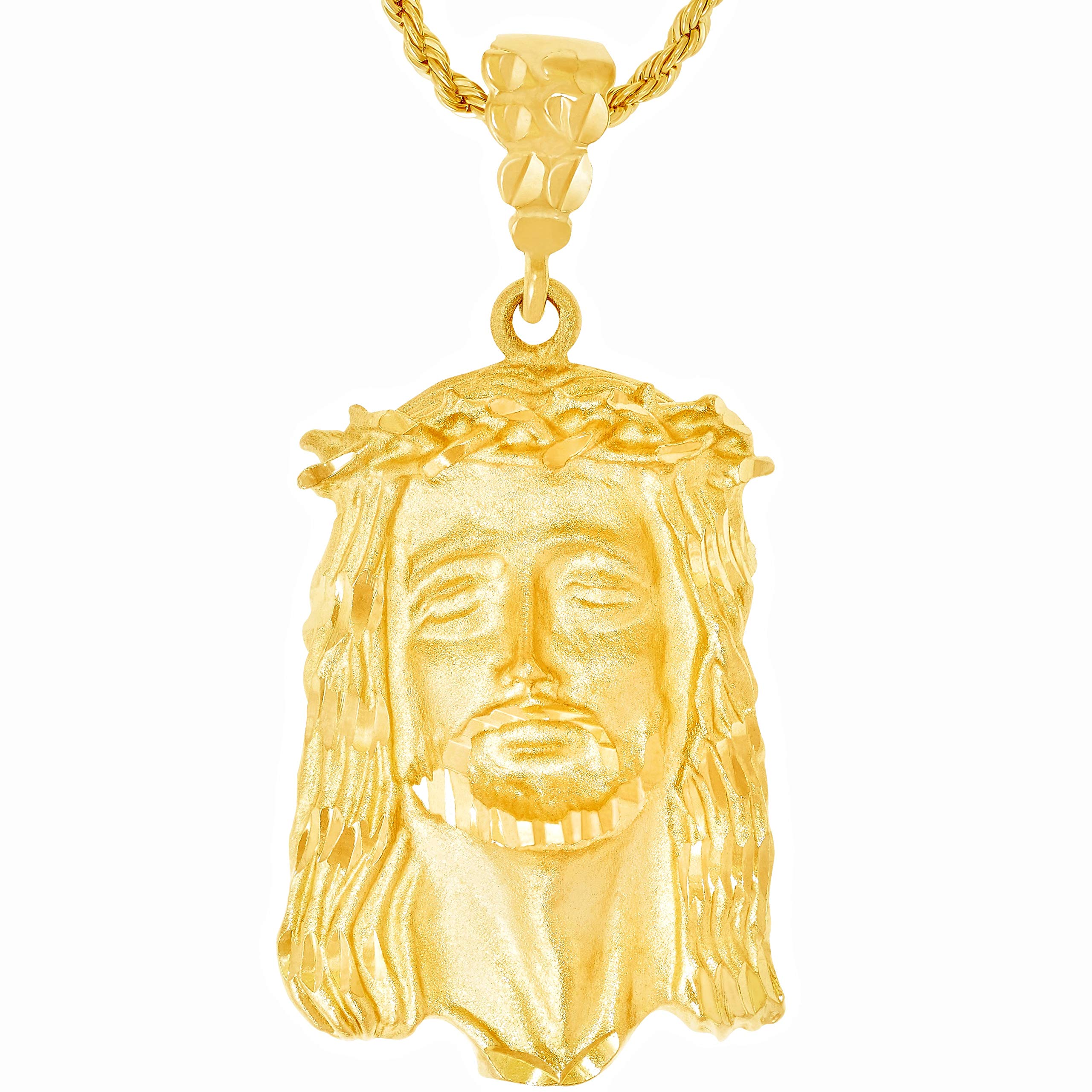 LIFETIME JEWELRY Face of Christ Pendant Necklace for Women & Men 24k Real Gold Plated