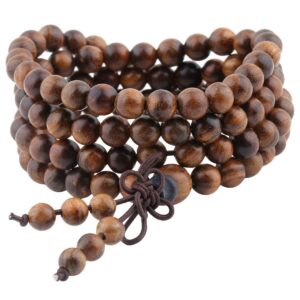 sunyik black rosewood 108 tibetan buddhist mala bracelet beaded prayer bead(6mm)