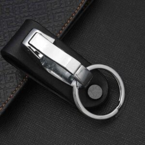 Liangery Keychain for Men, Belt Keychain Leather Belt Loop Key Holder Belt Key Chain Clips with Detachable Keyring for Men