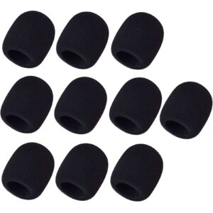 mudder 10 pack foam mic cover handheld microphone windscreen, black