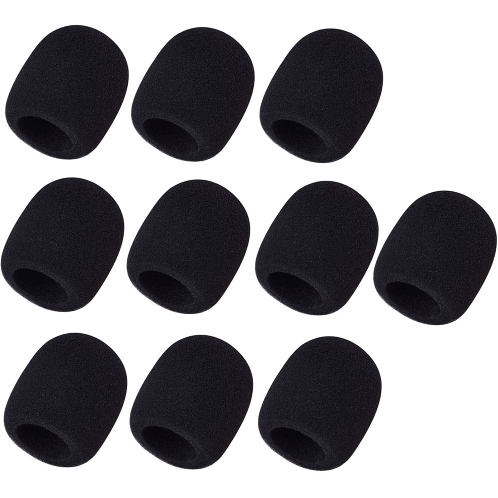 Mudder 10 Pack Foam Mic Cover Handheld Microphone Windscreen, Black