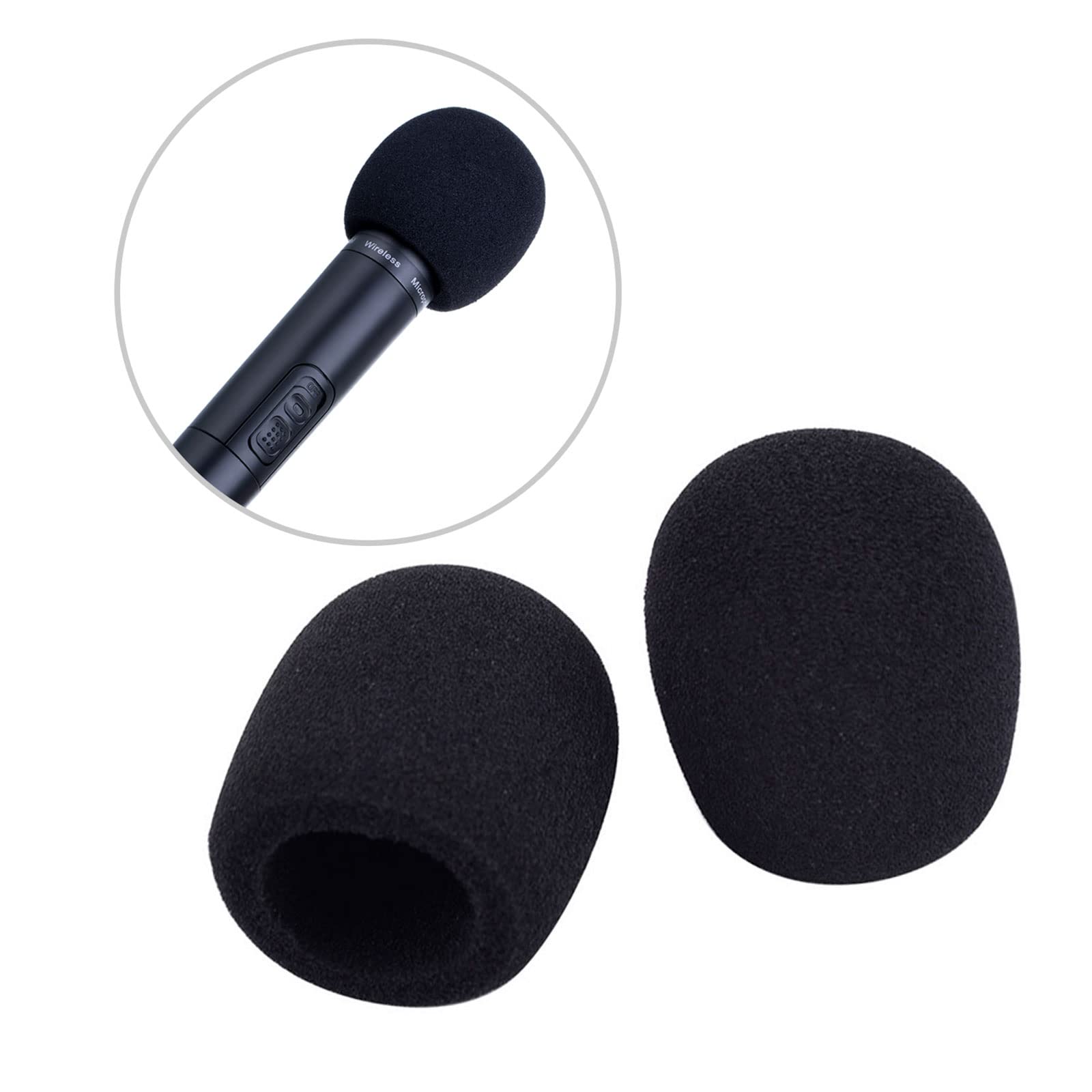 Mudder 10 Pack Foam Mic Cover Handheld Microphone Windscreen, Black