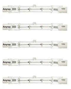 anyray a1824y (5-pack) 120v 50w 50 watt j type de t3 78mm halogen bulbs 3 1/8'' inch