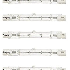 Anyray A1824Y (5-Pack) 120V 50W 50 Watt J Type DE T3 78mm Halogen Bulbs 3 1/8'' inch