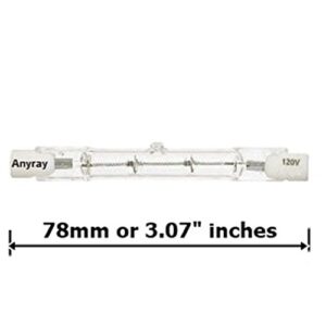 Anyray A1824Y (5-Pack) 120V 50W 50 Watt J Type DE T3 78mm Halogen Bulbs 3 1/8'' inch