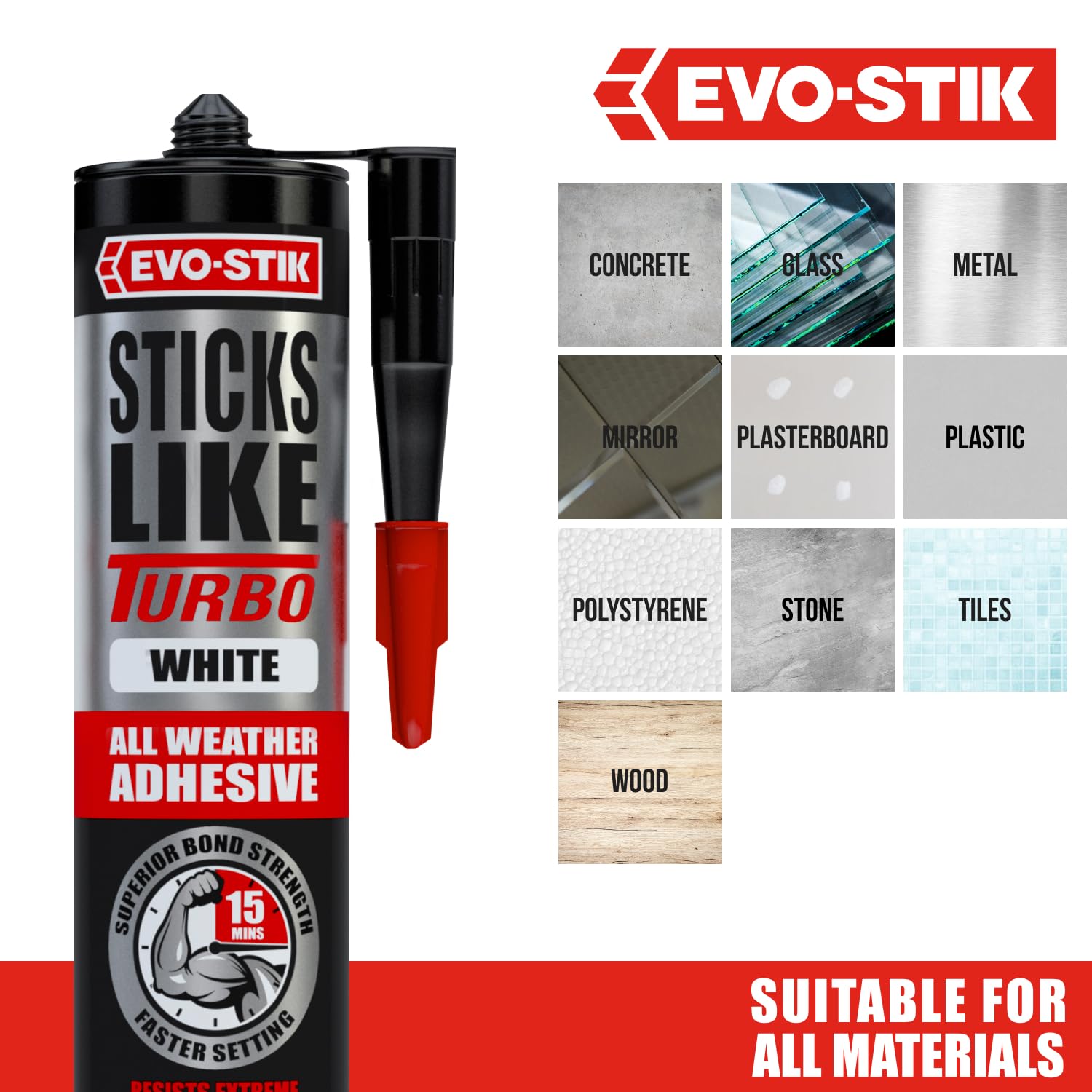 EVO-STIK 30614238 Sticks Like Turbo-White, 290ml