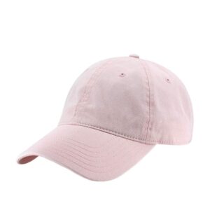 classic washed cotton twill low profile adjustable baseball cap (soft pink)