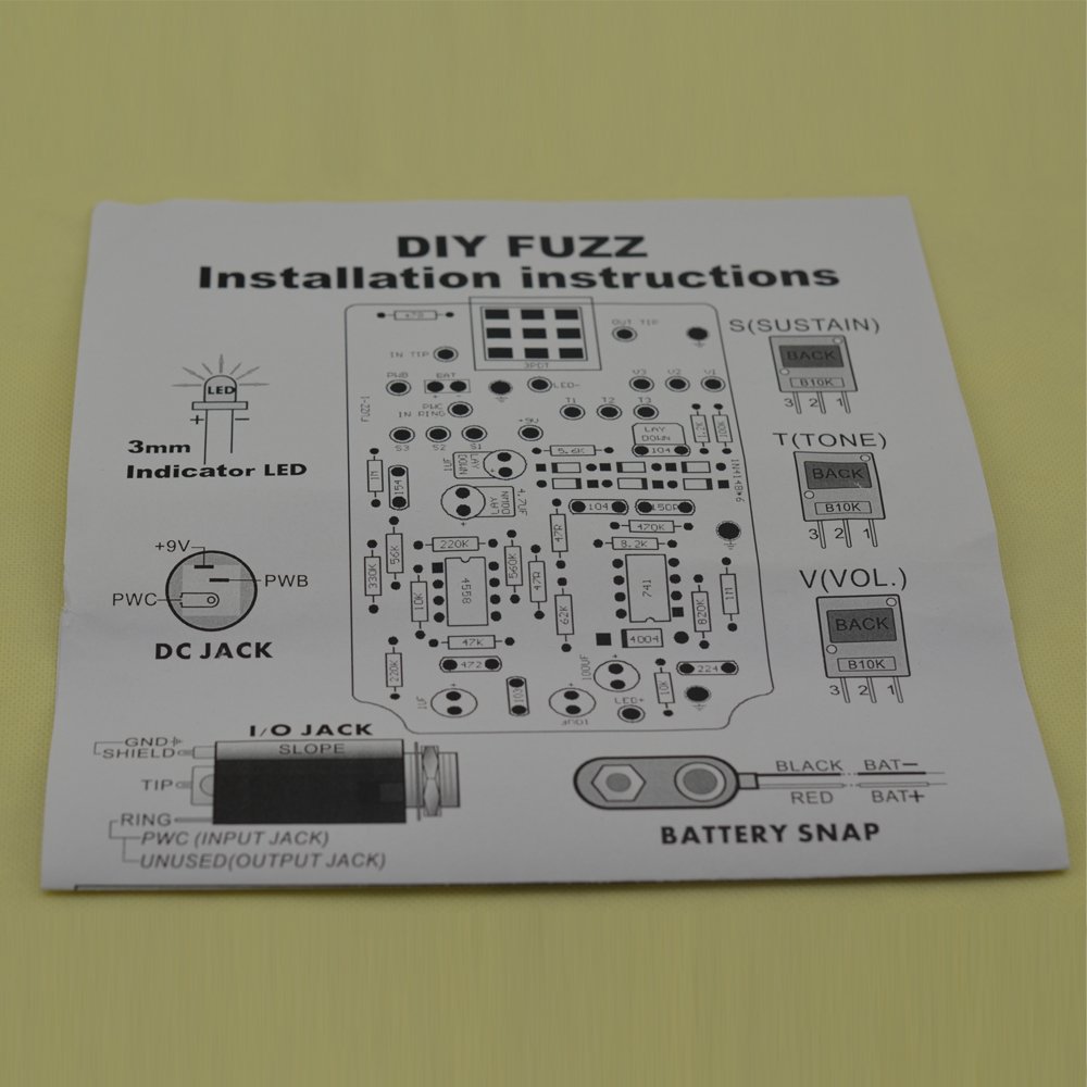 DIY Fuzz Pedal Kits with 1590B Diecast Aluminum Enclosure LANDTONE Pedal Kits