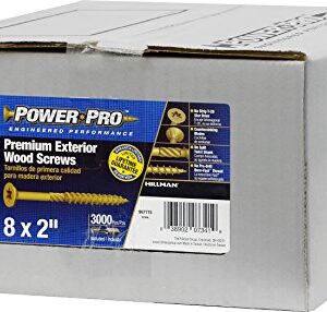 Power Pro 967775 Wood Screws, #8 x 2", Premium Outdoor Deck Screws, Rust Resistant, Epoxy Coated Bronze, 3000pcs Box