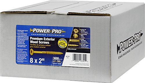 Power Pro 967775 Wood Screws, #8 x 2", Premium Outdoor Deck Screws, Rust Resistant, Epoxy Coated Bronze, 3000pcs Box