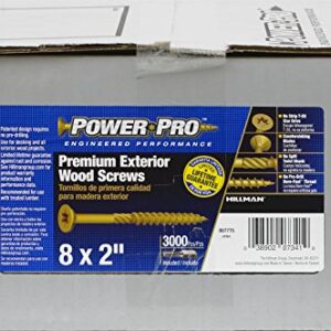 Power Pro 967775 Wood Screws, #8 x 2", Premium Outdoor Deck Screws, Rust Resistant, Epoxy Coated Bronze, 3000pcs Box