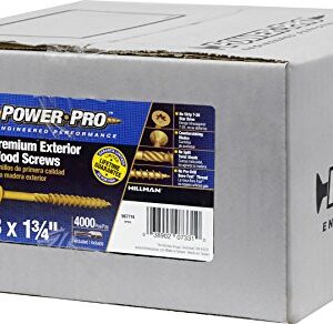 Power Pro 967774 Wood Screws, #8 x 1-3/4", Premium Outdoor Deck Screws, Rust Resistant, Epoxy Coated Bronze, 4000pcs Box