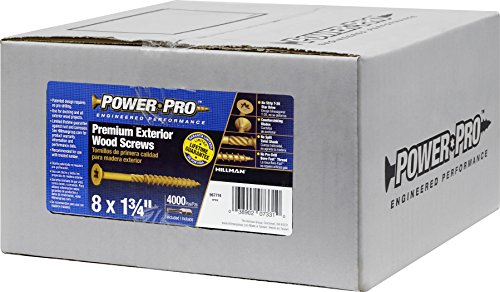 Power Pro 967774 Wood Screws, #8 x 1-3/4", Premium Outdoor Deck Screws, Rust Resistant, Epoxy Coated Bronze, 4000pcs Box