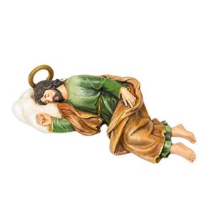 joseph's studio by roman - sleeping st. joseph figure, life of christ, renaissance collection, 2.25" h and 8.25" w, resin and stone, religious gift, decoration