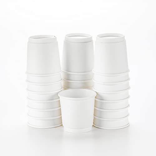 Restaurantware 500-CT Disposable White 4-oz Hot Beverage Cups with Double Wall Design: No Need for Sleeves-Perfect for Cafes-Eco Friendly Recyclable Paper-Insulated Wholesale Takeout Coffee Cup