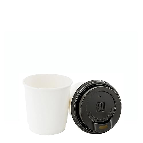 Restaurantware 500-CT Disposable White 4-oz Hot Beverage Cups with Double Wall Design: No Need for Sleeves-Perfect for Cafes-Eco Friendly Recyclable Paper-Insulated Wholesale Takeout Coffee Cup