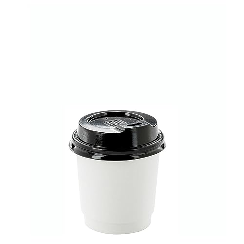 Restaurantware 500-CT Disposable White 4-oz Hot Beverage Cups with Double Wall Design: No Need for Sleeves-Perfect for Cafes-Eco Friendly Recyclable Paper-Insulated Wholesale Takeout Coffee Cup