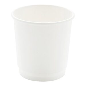 Restaurantware 500-CT Disposable White 4-oz Hot Beverage Cups with Double Wall Design: No Need for Sleeves-Perfect for Cafes-Eco Friendly Recyclable Paper-Insulated Wholesale Takeout Coffee Cup