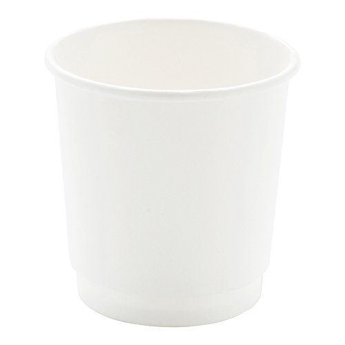 Restaurantware 500-CT Disposable White 4-oz Hot Beverage Cups with Double Wall Design: No Need for Sleeves-Perfect for Cafes-Eco Friendly Recyclable Paper-Insulated Wholesale Takeout Coffee Cup