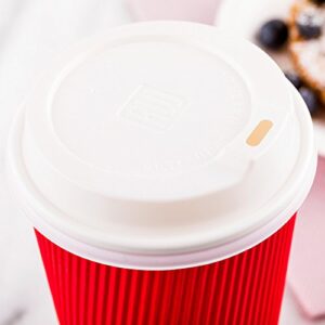 LIDS ONLY: 500-CT Disposable White Lid for Coffee and Tea Cups - Fits 8, 12, 16, 20-OZ Cups: Perfect for Coffee Shops, Juice Shops, and Takeout - Restaurantware