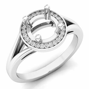 dazzlingrock collection 0.10 carat (ctw) round white diamond ladies bridal semi mount engagement ring 1/10 ct, can be fit 1.60 cts. (7 mm) round shape center stone, 14k white gold, size 4