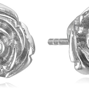 Amazon Essentials 925 Sterling Silver Rose Earrings for Women, Nickel-Free Hypoallergenic Jewelry Gift, Push Back Stud Earrings., (previously Amazon Collection)