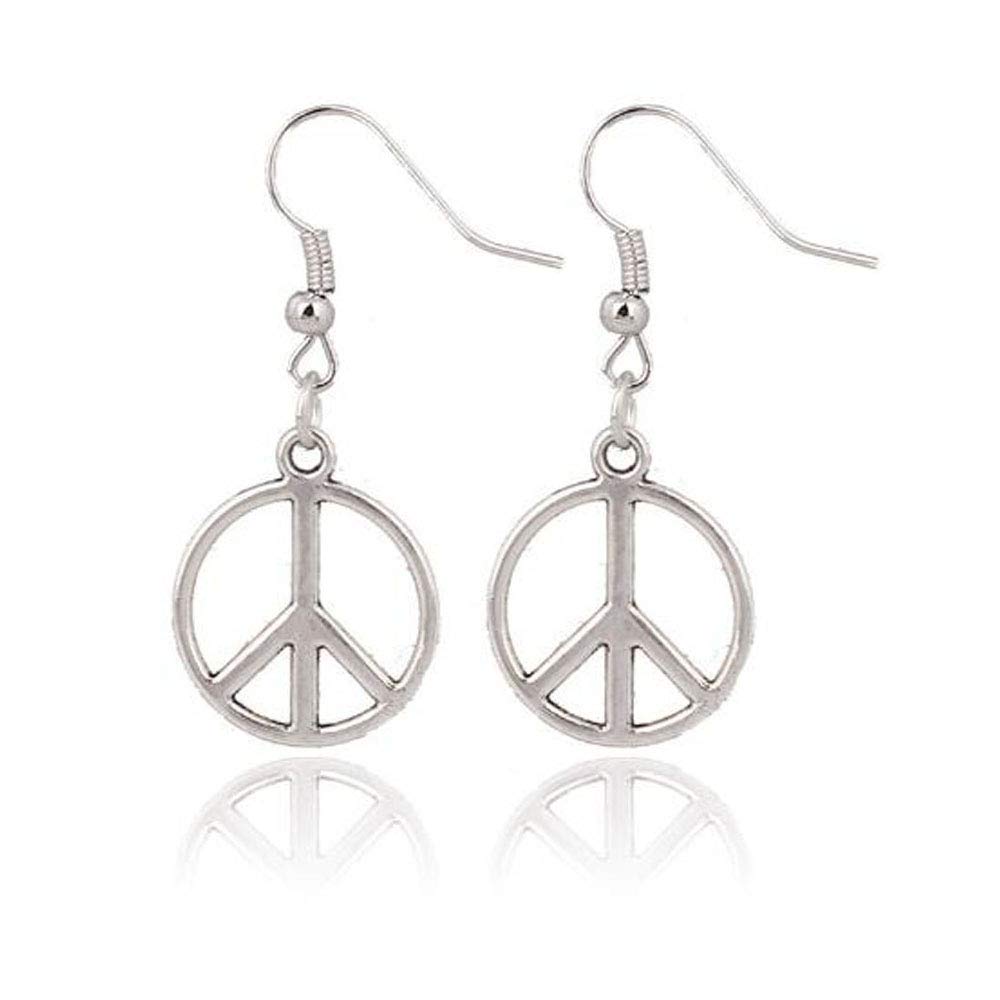 Simple Large Peace Sign Earrings , Silver Peace Earrings , Silver Earrings , CND Earrings , Retro Jewellery , Handmade Jewelry , Hippie