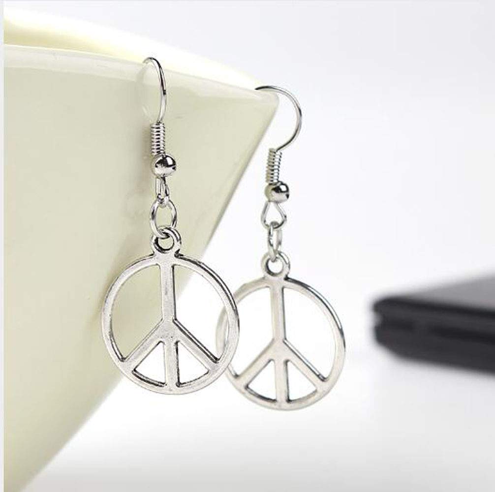 Simple Large Peace Sign Earrings , Silver Peace Earrings , Silver Earrings , CND Earrings , Retro Jewellery , Handmade Jewelry , Hippie