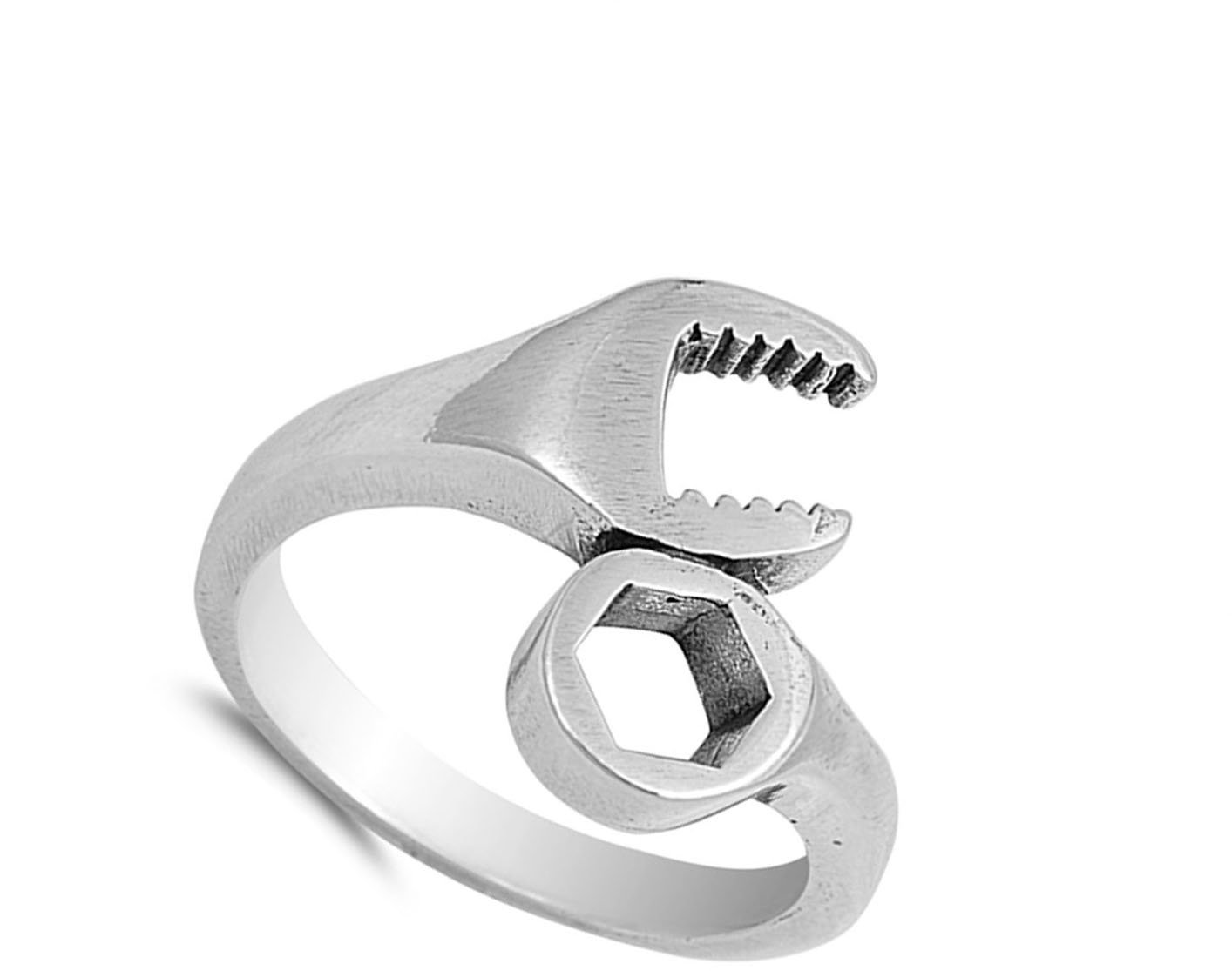 Wrench Ring Artistic Mechanic Tool New .925 Sterling Silver Band Size 13