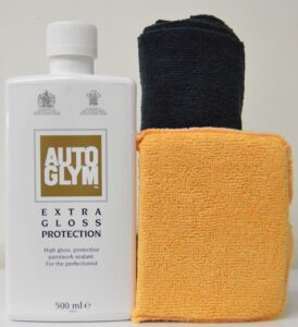 autoglym extra gloss protection 500ml with free microfiber applicator & seamless microfiber