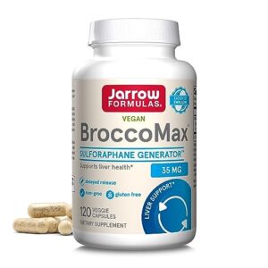 jarrow formulas broccomax sulforaphane generator 35 mg with sulforaphane glucosinolate and myrosinase, dietary supplement for liver health support, 120 delayed release veggie capsules, 60 day supply