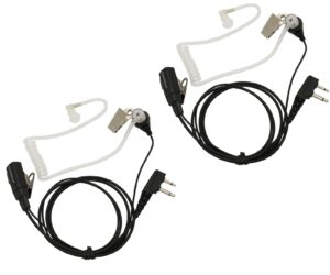 goodqbuy midland walkie talkie earpiece,covert acoustic tube earpiece headset with ptt is compatible with midlandgxt1000vp4 lxt500vp3 gxt1050vp4 gxt1000xb (2 pack)