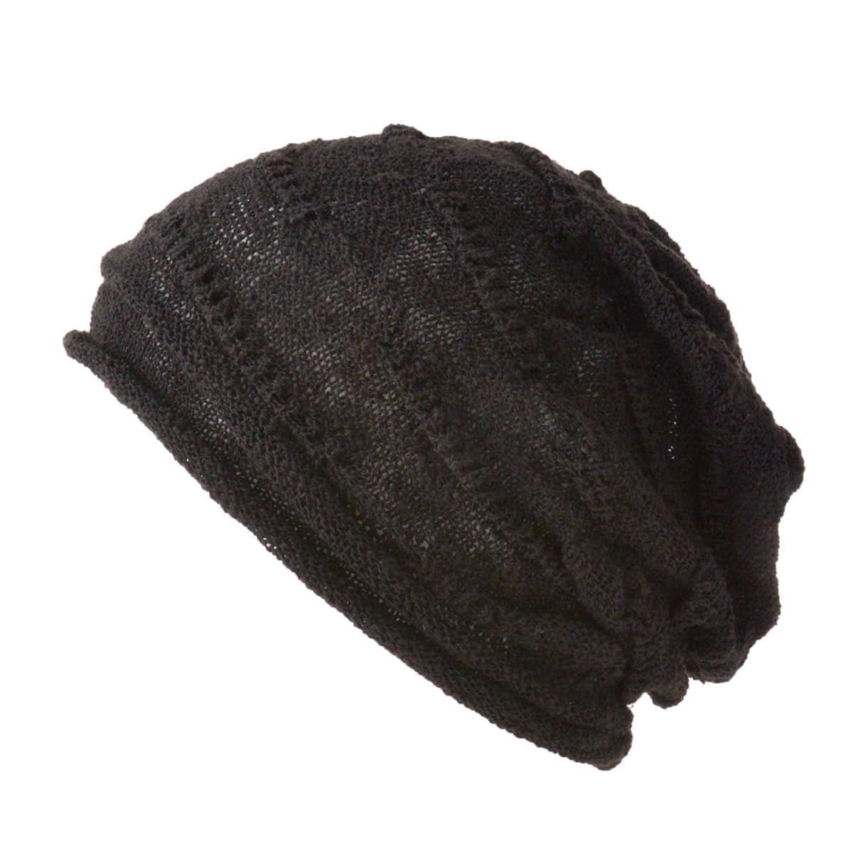 Casualbox Mens Womens Cotton Beanie Hat Light Weight Cooling Summer Unisex Black,Free Size