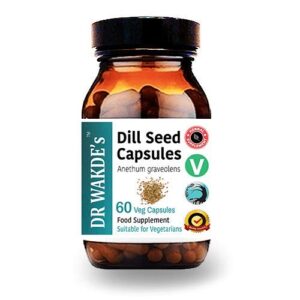 dr wakde's dill seed capsules (anethum graveolans, 60 veg caps, plant-based supplement, ayurvedic herb, all natural, vegan)