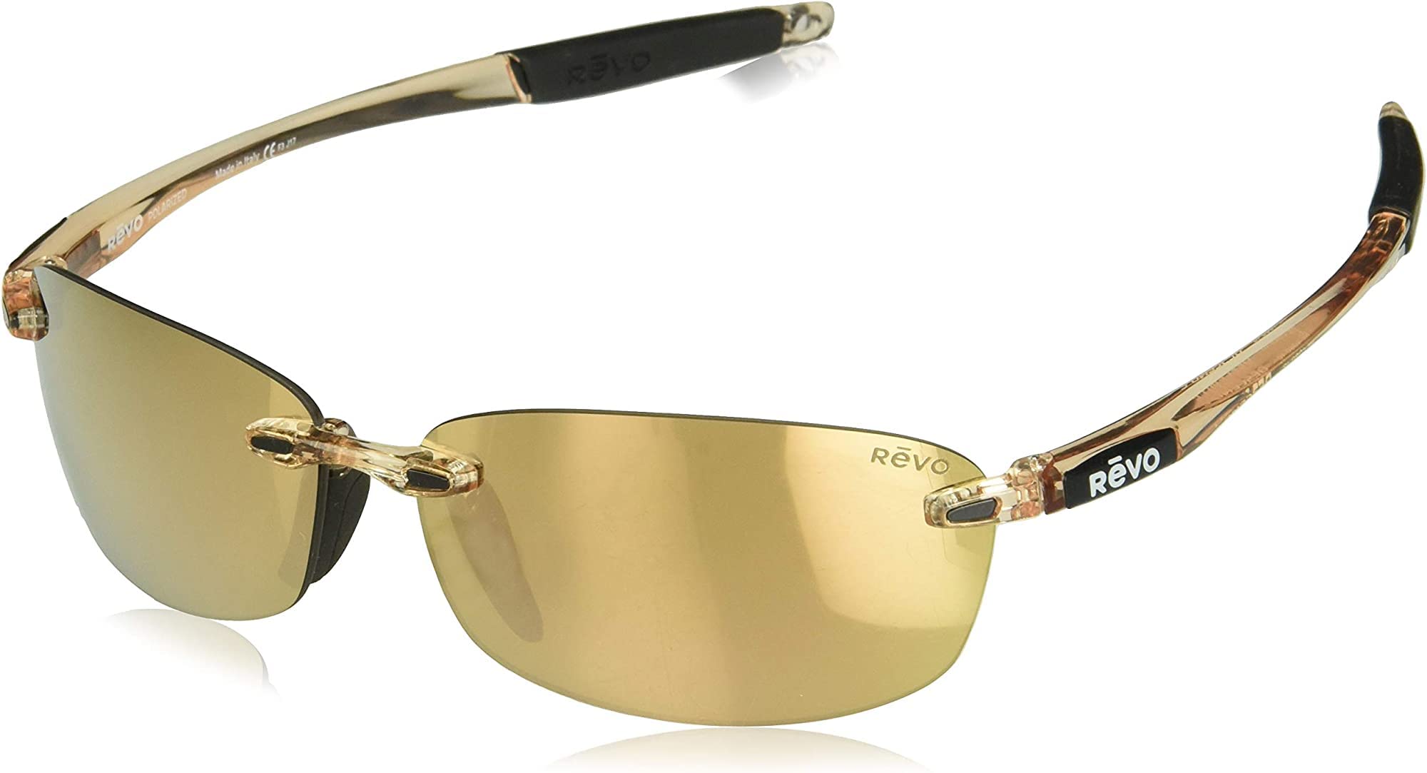 Revo Descend E Polarized Rimless Sunglasses, Blush Frame with Champagne Lens, 0 (RE 4060)