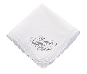 lillian rose wedding happy tears keepsake hankie, 12", white