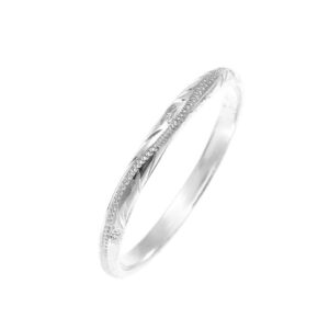 arthur's jewelry sterling silver 925 2mm hawaiian scroll hand engraved ring band size 8