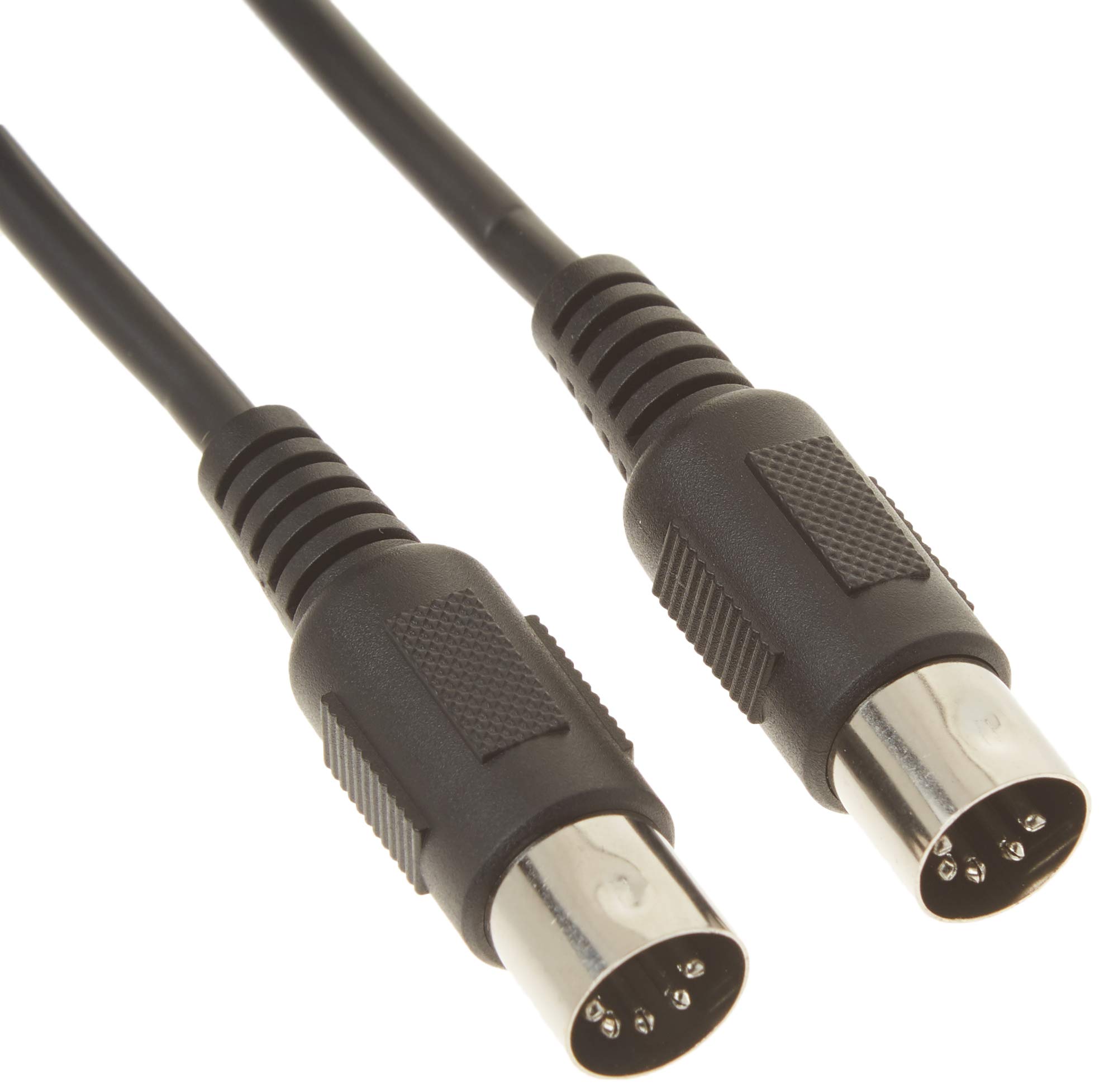 MIDI Cable with 5 Pin DIN Plugs 3 Feet (ft) Black (4 Pack)