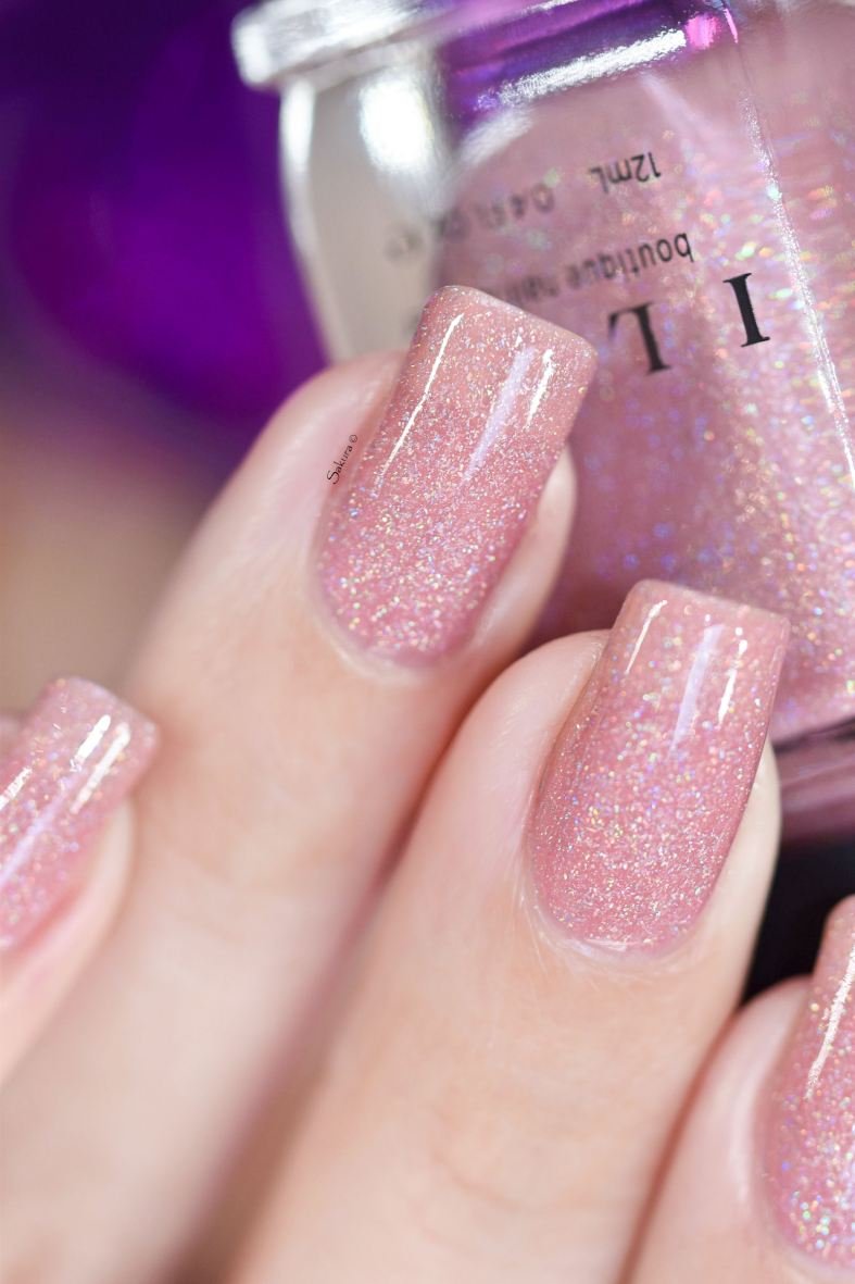 ILNP Sweet Pea - Seashell Pink Holographic Sheer Jelly Nail Polish