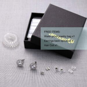 Stud Earrings White Round Earrings for Women Fashion Cubic Zirconia Halo Earrings for Women Men