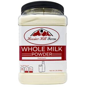 hoosier hill farm all american dairy whole milk powder, 2 pound (32oz), hormone free & no additives (pack of 1)