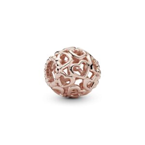 pandora jewelry open your heart rose charm, no box