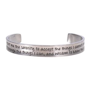 quotable cuffs serenity prayer bracelet- inspirational engraved pewter bracelet by whitney howard designs