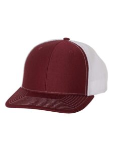 richardson cardinal/white 112 mesh back trucker cap snapback hat