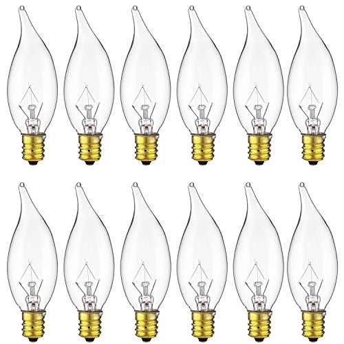 Sunlite Incandescent 15 Watt Petite Chandelier 105 Lumens Clear Light Bulb 12 Pack