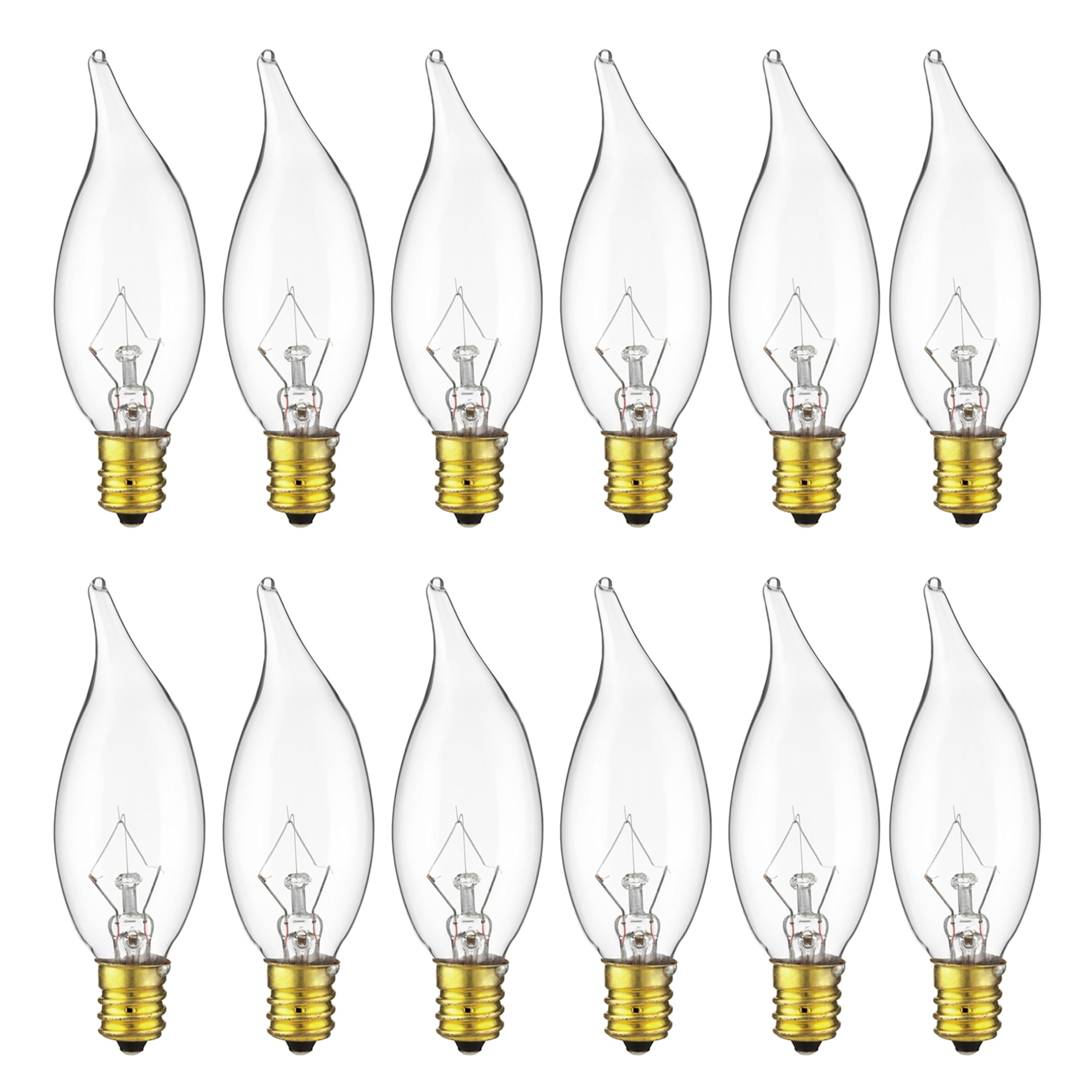 Sunlite Incandescent 25 Watt Petite Chandelier 194 Lumens Clear Light Bulb 12 Pack