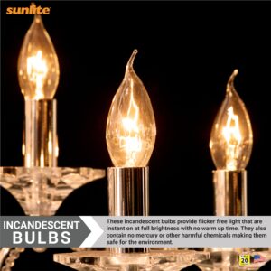 Sunlite Incandescent 25 Watt Petite Chandelier 194 Lumens Clear Light Bulb 12 Pack