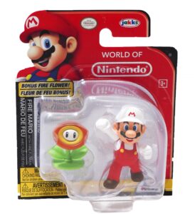 world of nintendo fire mario 2.5 inch figure with fire flower